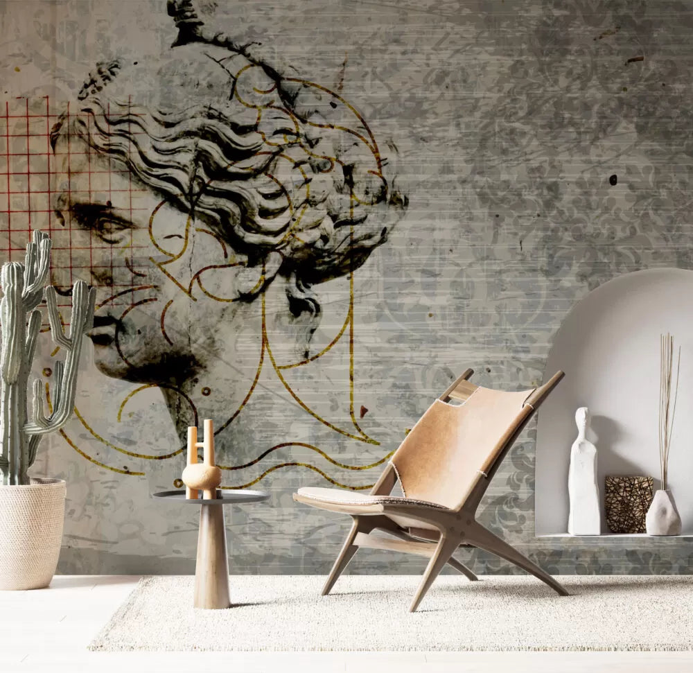 Woman Statue Tumbled Wall Mural Wallpaper