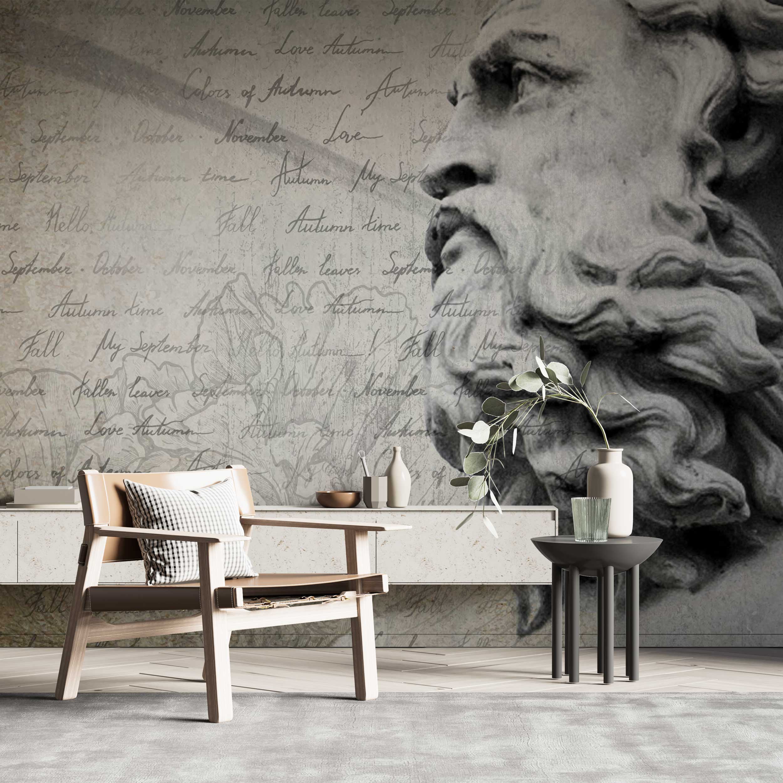 Poseidon Statue Wall Mural Wallpaper