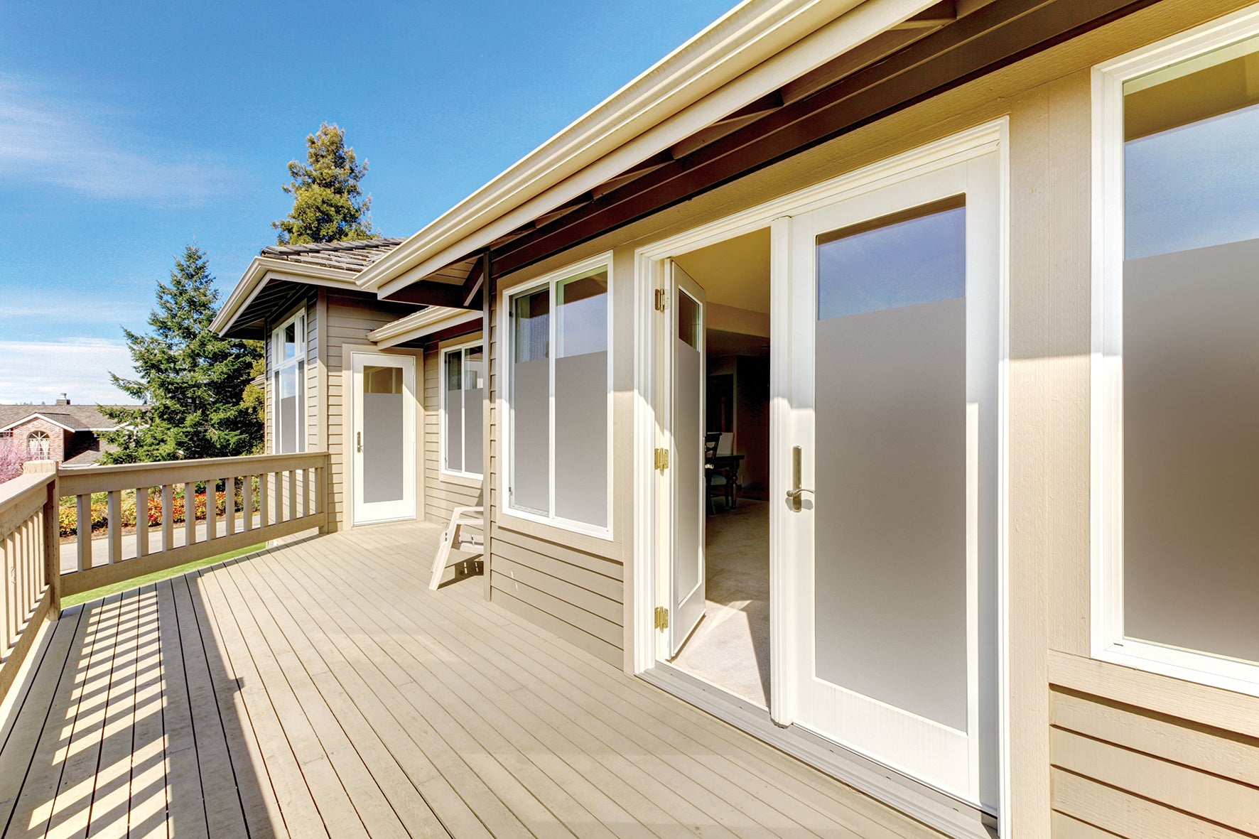 Exterior Frosted Embossed Privacy Window Film | Luzen&Co